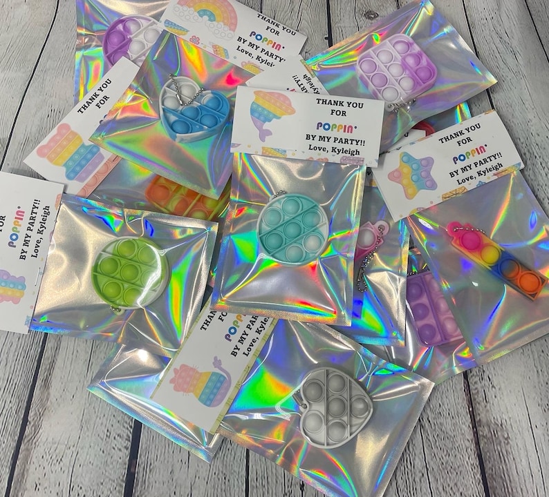 Fidget Favor Bags Pop It Favor Bag Tags Fidget Birthday - Etsy