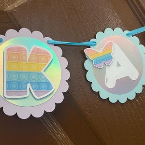 Pastel Pop It Name Banner Fidget Banner Pop It Birthday | Etsy