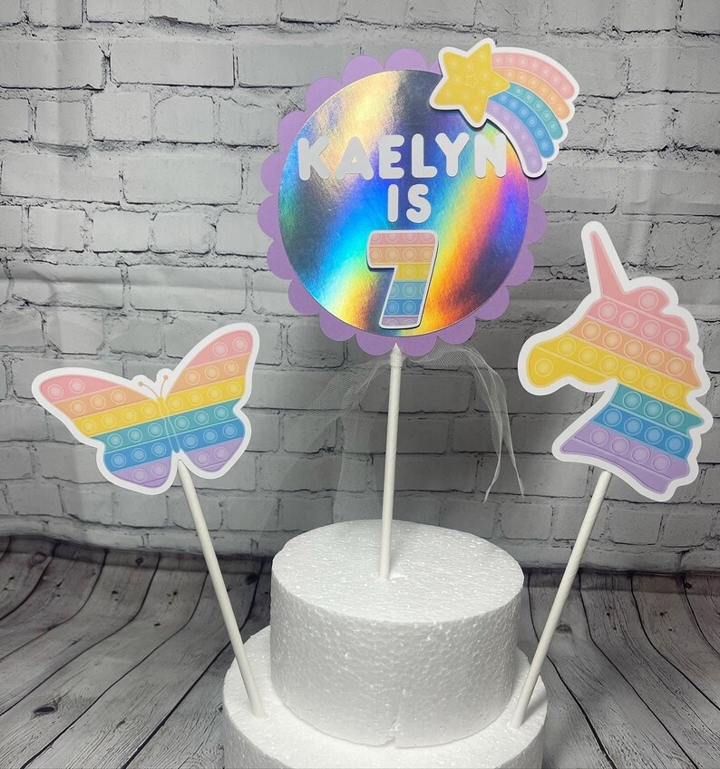 Pastel Pop It Cake Topper Fidget Cake Topper Pop It - Etsy