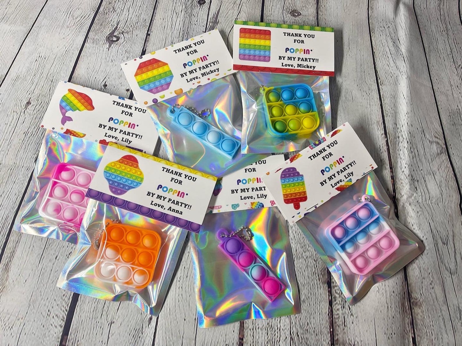Fidget Favor Bags Pop It Favor Bag Tags Fidget Birthday - Etsy