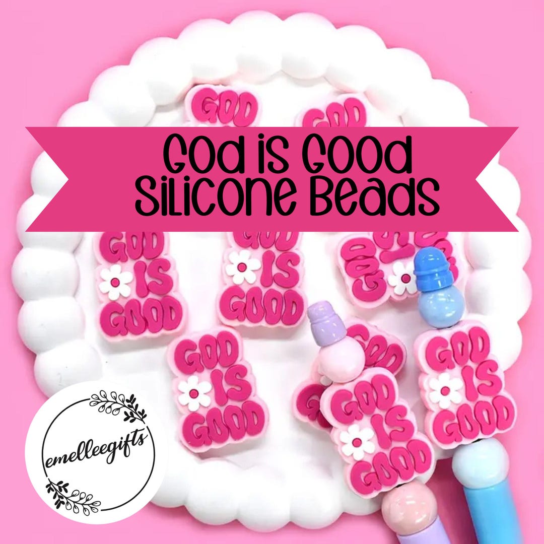 Silicone God is Good Bead ~ Focal Bead for Pens ~ Faith Pen Bead ...