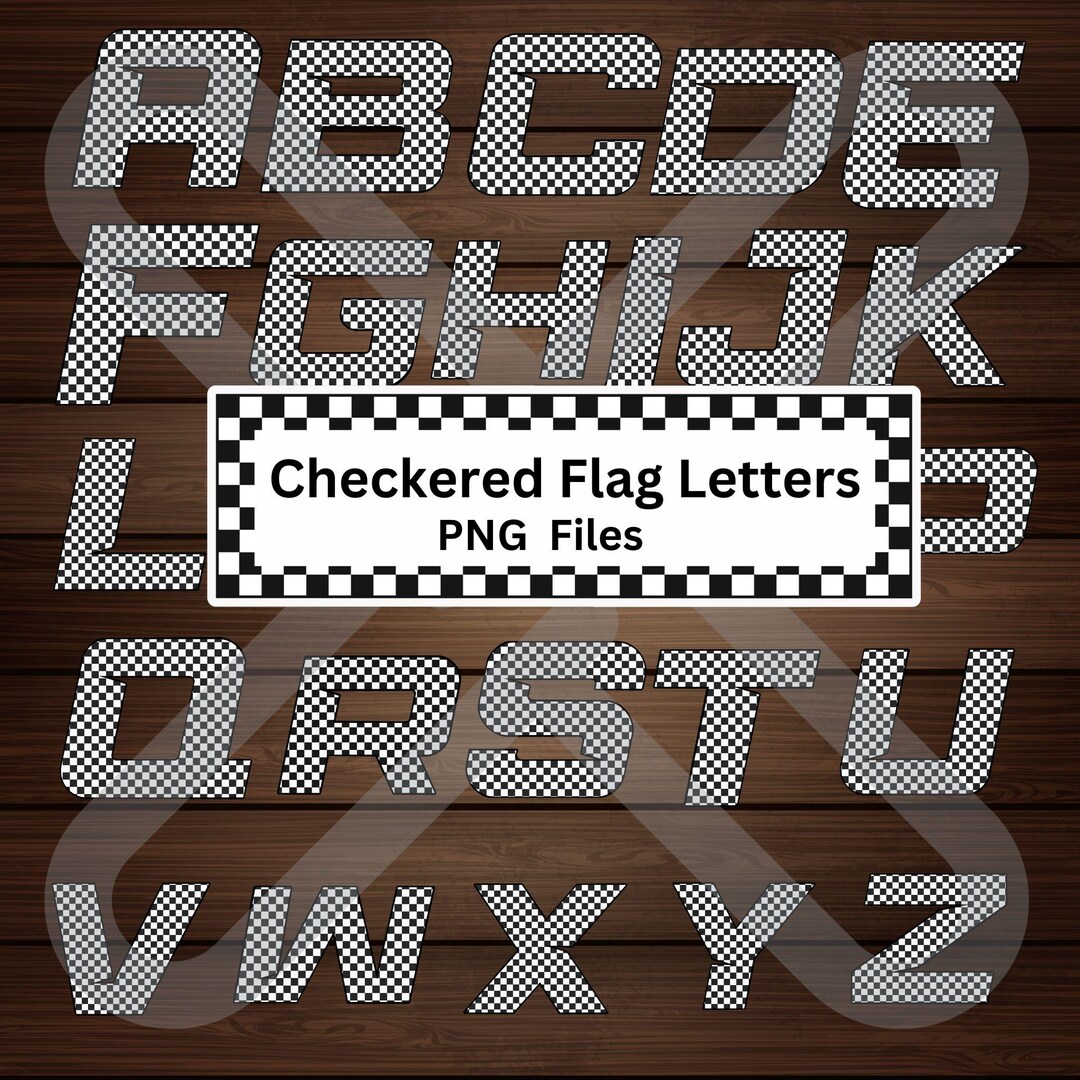 Checkered Flag Letters ~ Racin1g Font ~ Individual Letters ~ PNG Format ...