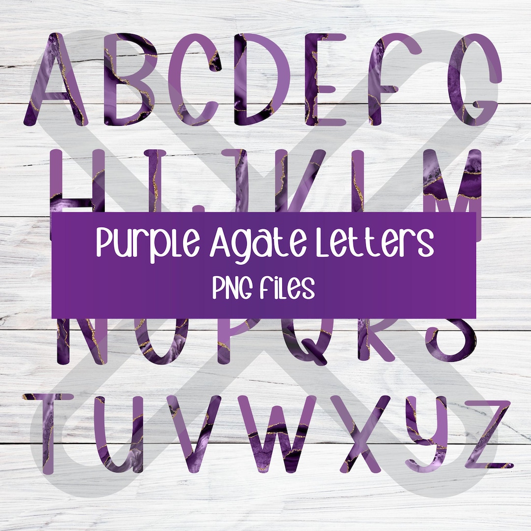 Purple Agate Letters ~ Girlie Font ~ Individual Letters ~ PNG Format - Etsy