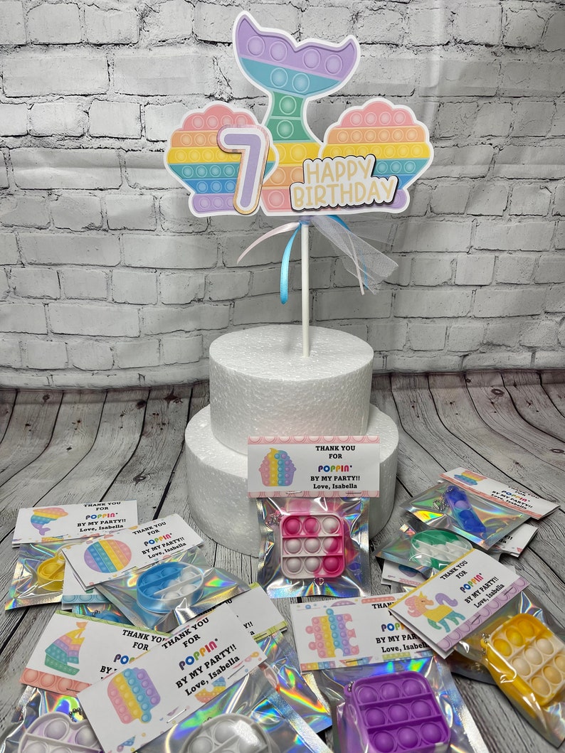 Fidget Favor Bags Pop It Favor Bag Tags Fidget Birthday - Etsy