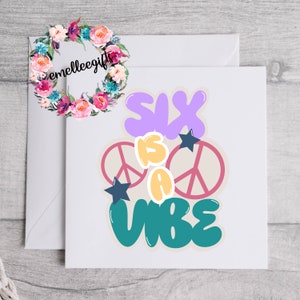 Six is a Vibe Clipart JPG & PNG Included Groovy Sixth Birthday Clipart ...