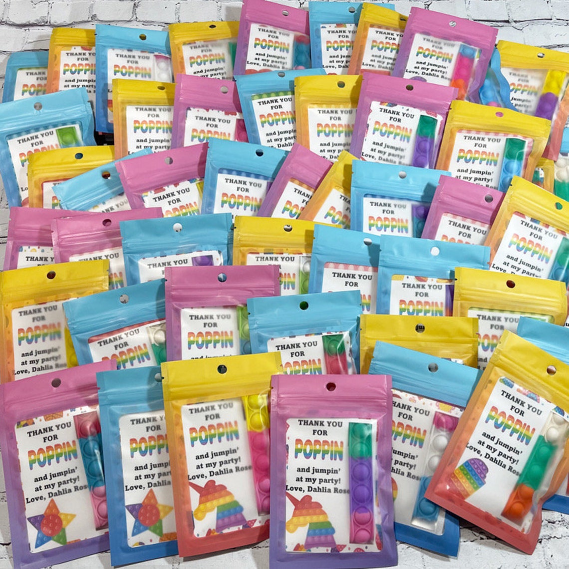 Fidget Bracelet Favor Bags ~ Pop It Bracelet Party Favor~ Fidget ...