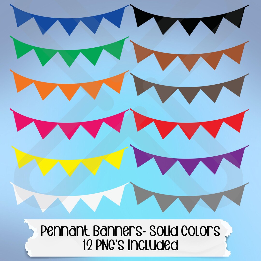 Pennant Banner Clipart ~ Solid Color Pennant Banners ~ Make Your Own ...