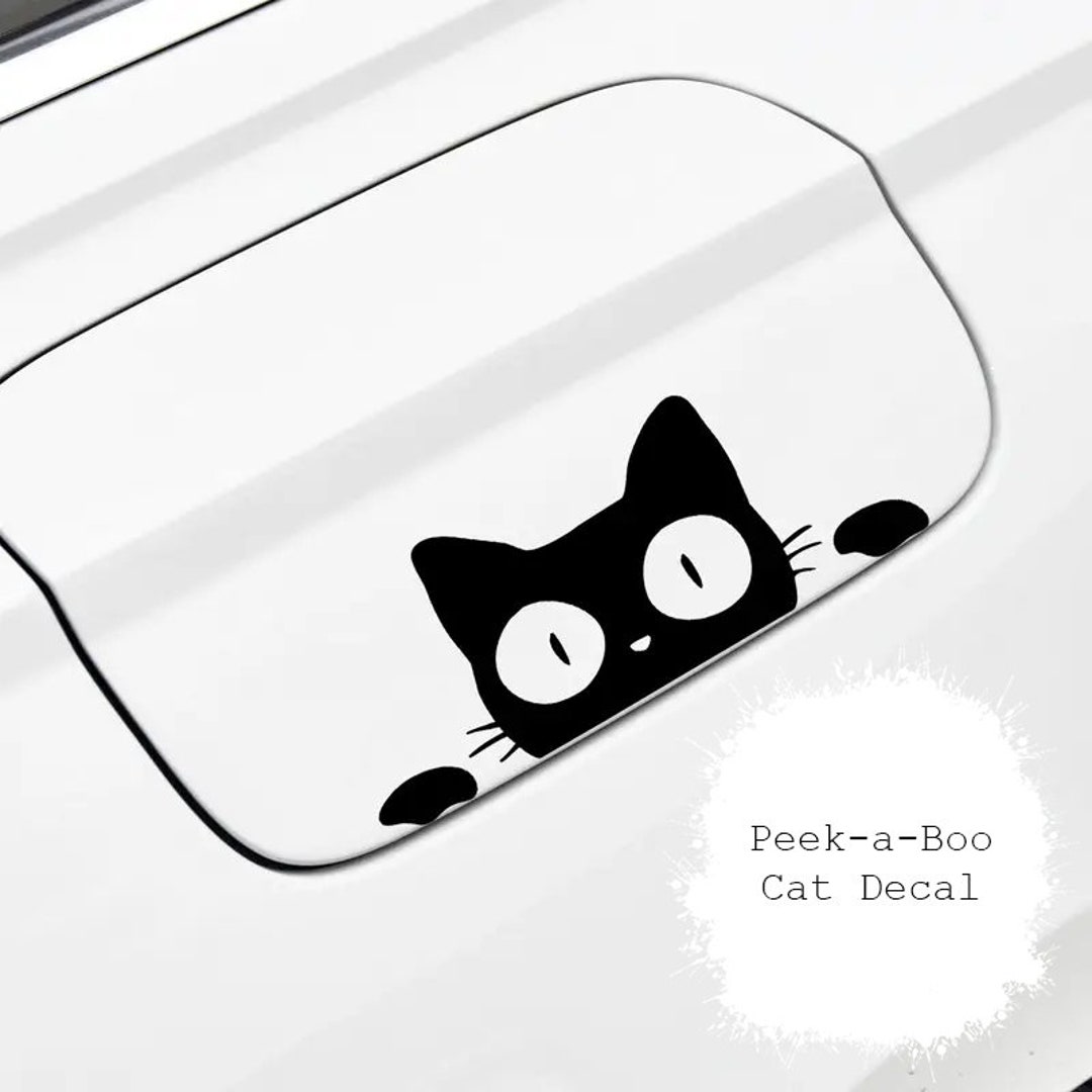Peek-a-boo Cat Decal Cat Decal Peeking Cat Car Decal - Etsy