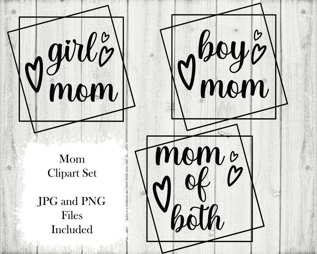 Mom Box Clipart Set ~ Boy Mom Clipart ~ Girl Mom Clipart ~ Mom of Both ...