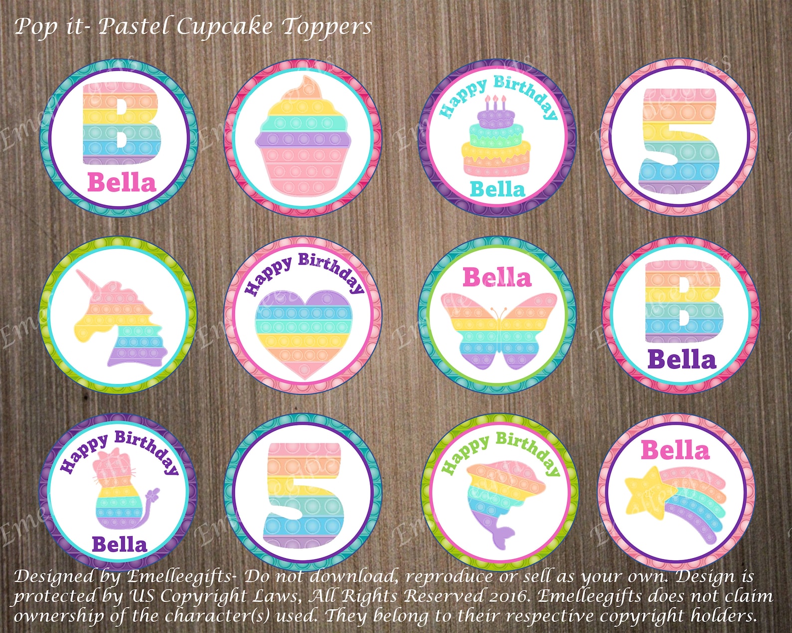 Fidget Cupcake Toppers Fidget Cupcake Toppers Fidget - Etsy