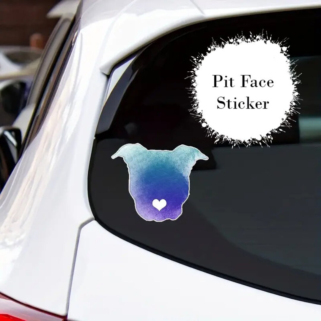 Pit Face Sticker Large Dog Sticker Watercolor Pit Dog Sticker Pit Dog ...
