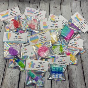 Fidget Favor Bags ~ Pop It Favor Bag Tags ~ Fidget Birthday Favor Bag ...