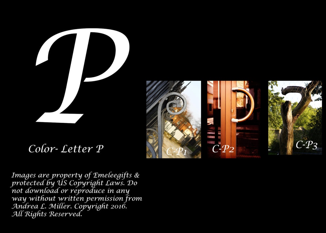 Alphabet Letter P Art Photography 4x6 color Digital Print 3 Letter ...