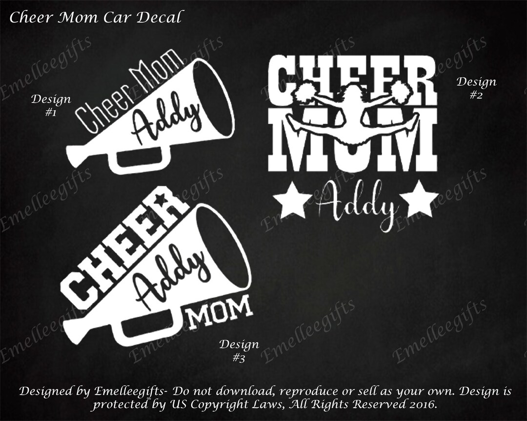 Cheer Mom Car Decal ~ Cheer Mom Personalized Car Decal ~ Cheerleading ...