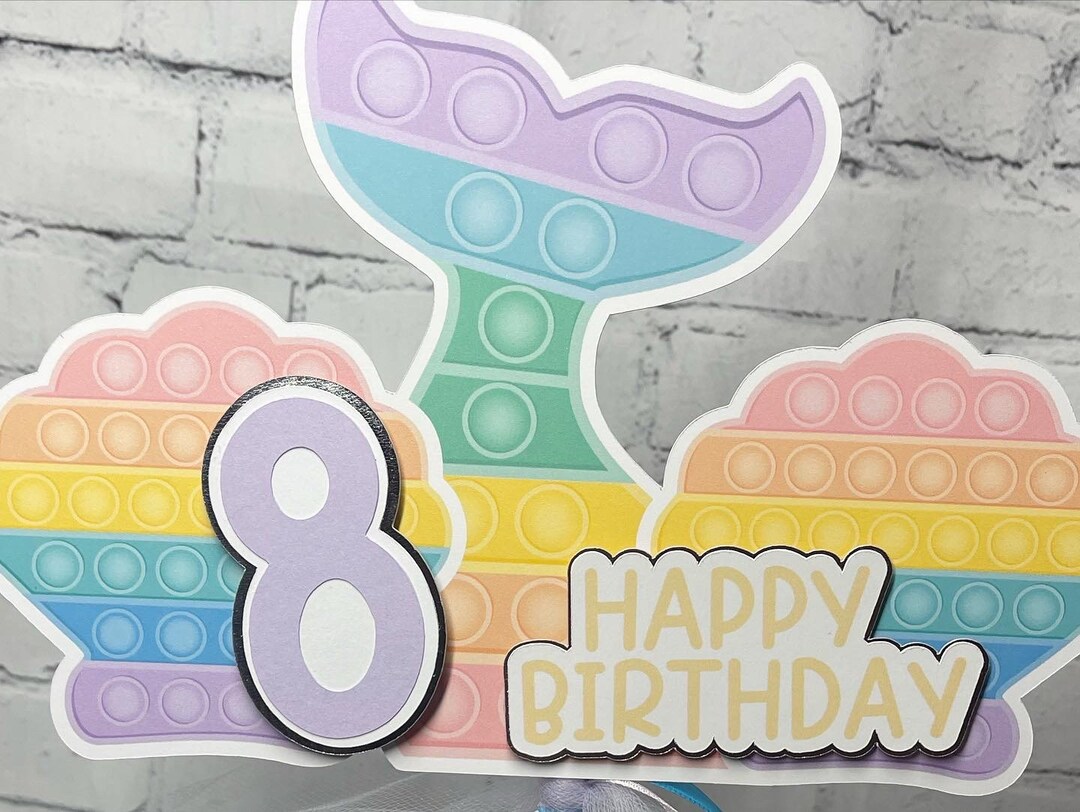 Mermaid Fidget Cake Topper ~ Fidget Centerpiece ~ Fidget Birthday Party ...