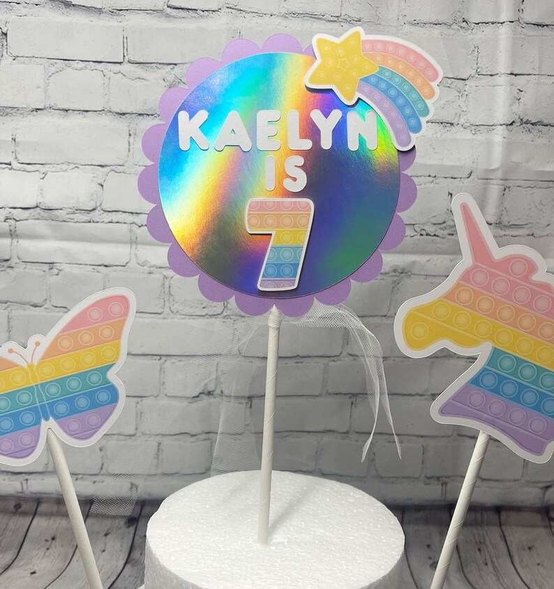 Pastel Pop It Cake Topper Fidget Cake Topper Pop It - Etsy