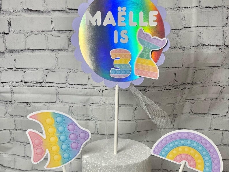 Pastel Pop It Cake Topper Fidget Cake Topper Pop It - Etsy