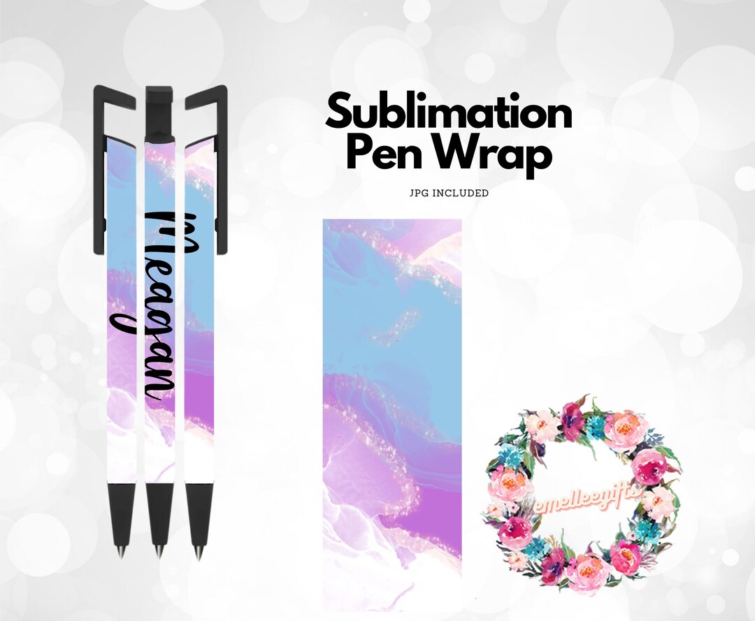 Pastel Alcohol Ink Pen Wraps ~ Sublimation Pen Wraps ~ Personalization ...