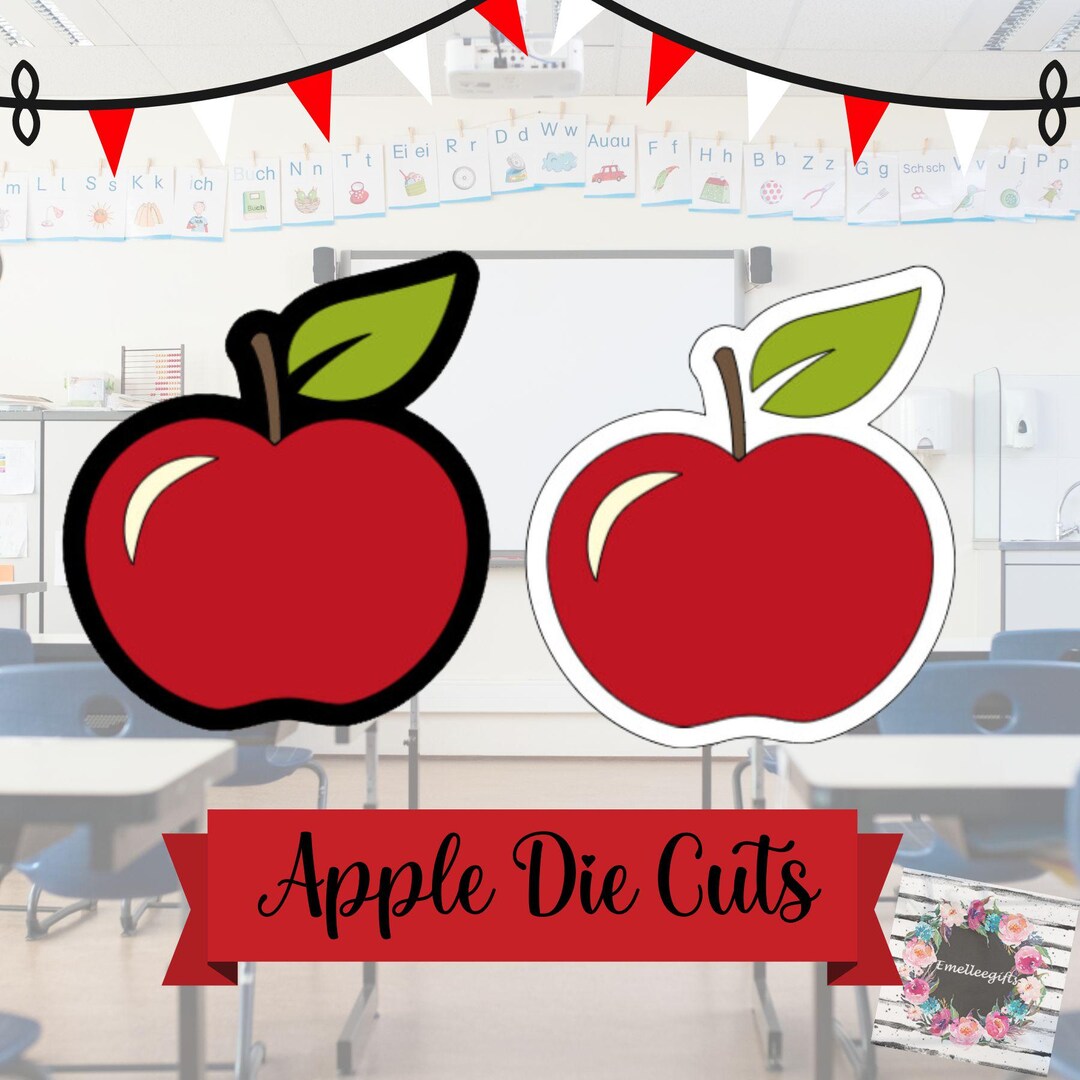 Apple Die Cuts ~ School Cut Outs ~ Back to School Favors ~ Teacher Gift ...