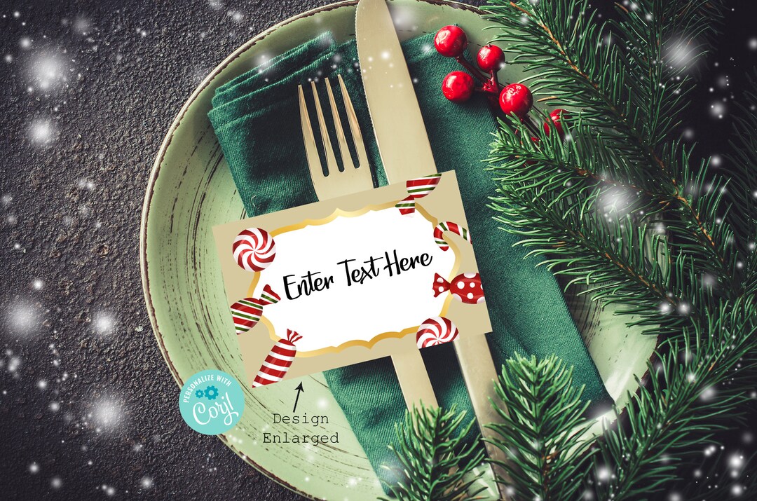 Christmas Candy Food Labels Holiday Candy Place Cards Christmas Table ...