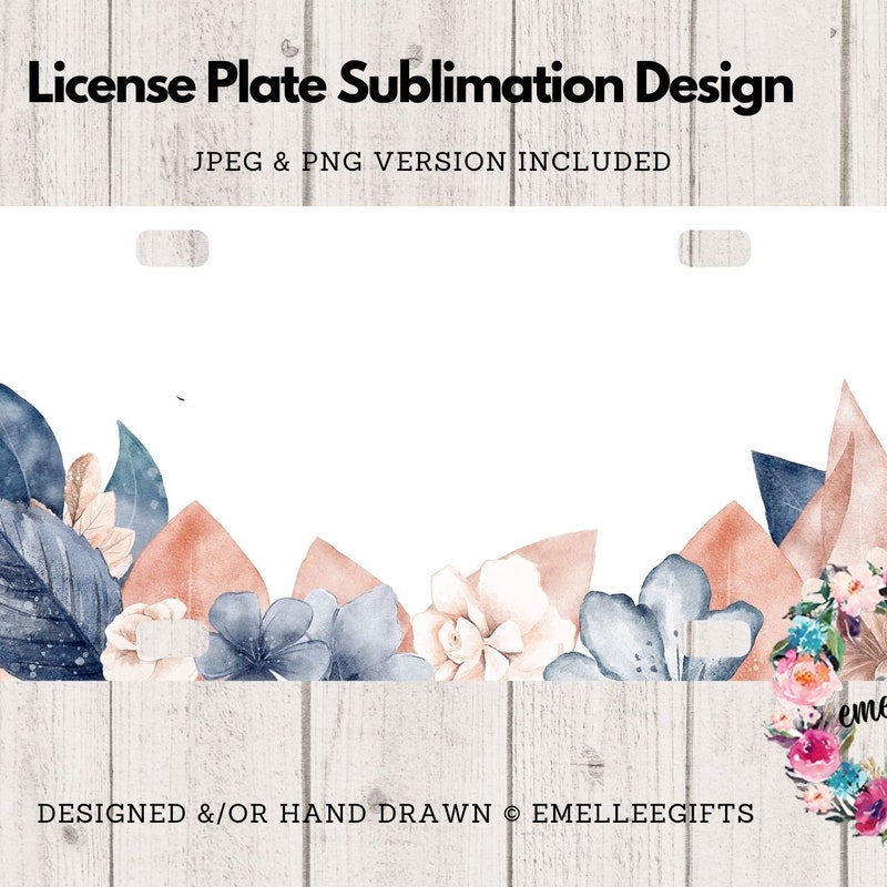Floral License Plate - Etsy