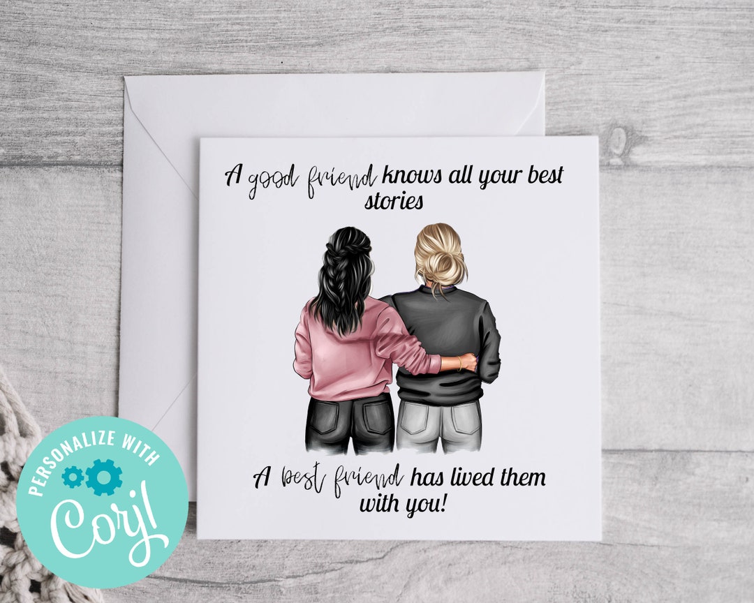 Editable Best Friend Card ~ Best Friend Card ~ Personalized Best Friend ...
