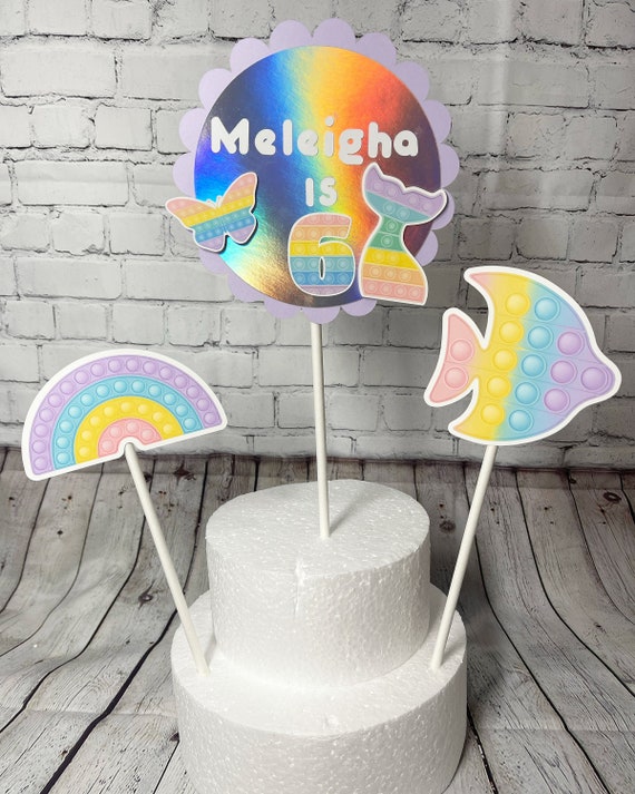 Pastel Pop It Cake Topper Fidget Cake Topper Pop It | Etsy