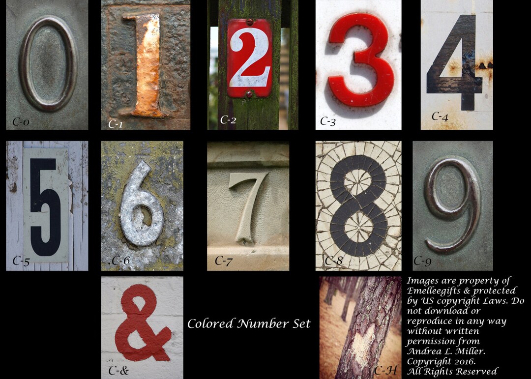 Alphabet Number or Heart Art Photography 4x6 color Digital Print 12 ...