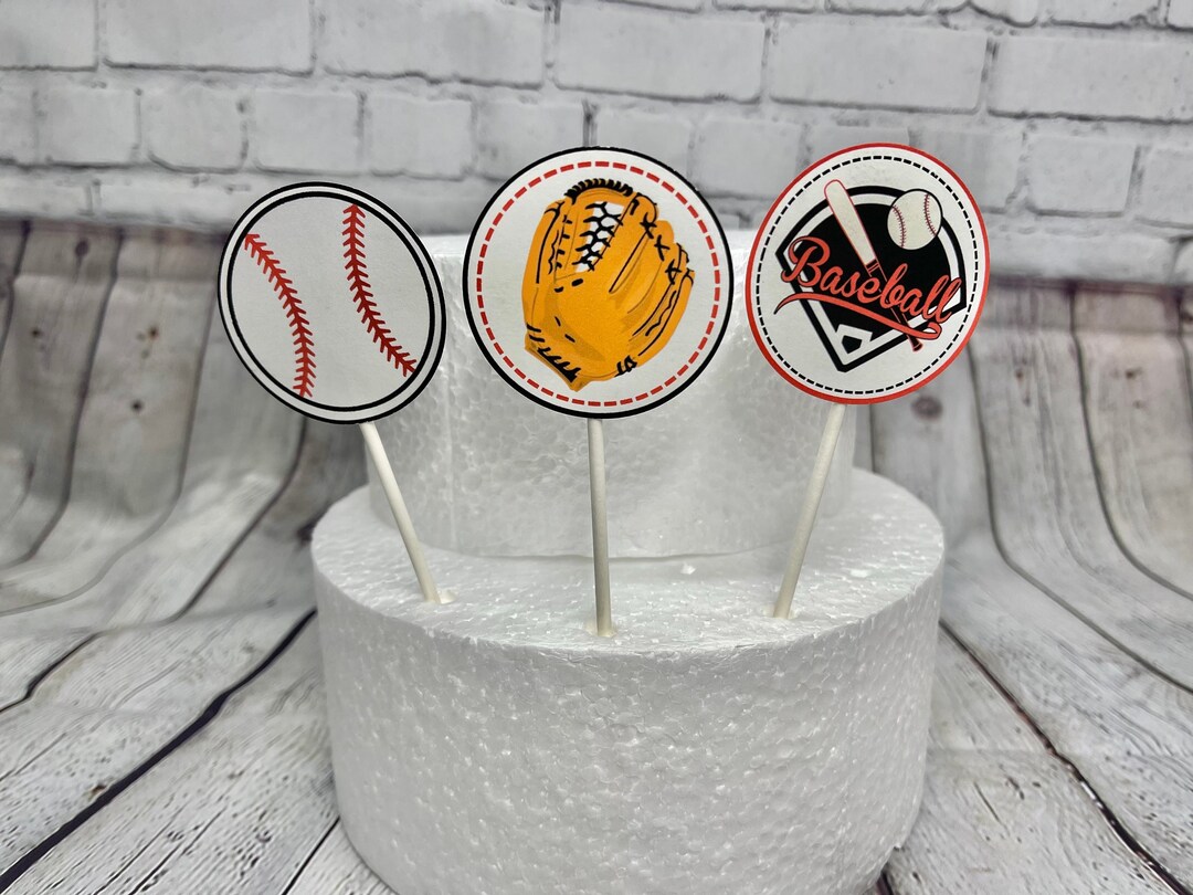Baseball Cupcake Toppers ~ Sports Toppers ~ Bat & Ball Toppers ...