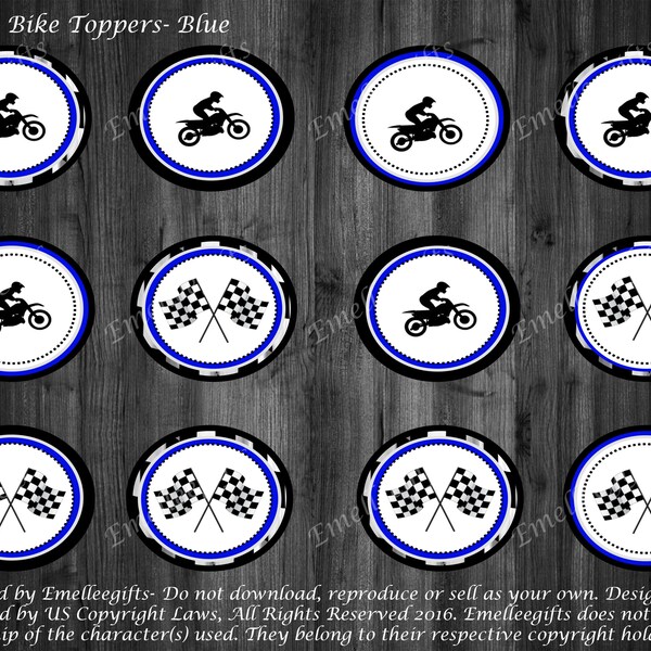 Bike Cupcake Toppers - Etsy