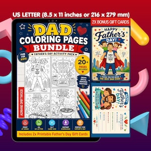 Dad Coloring Pages Bundle | Printable Coloring Book for Kids & Family ...