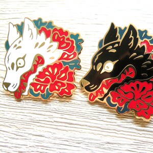 White Wolf Enamel Pin, Lapel Pin, Brooch Pin 1.5 Inch, Dog, Wolf ...