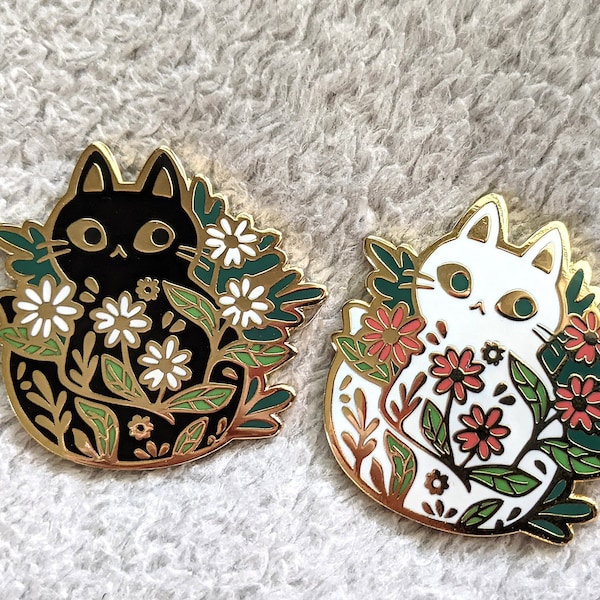 Black Cat Enamel Pin - Etsy