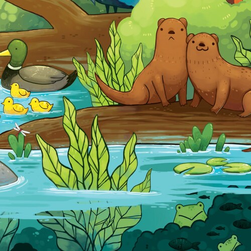 Pond and River Ecosystem Print Children's Room Artwork - Etsy