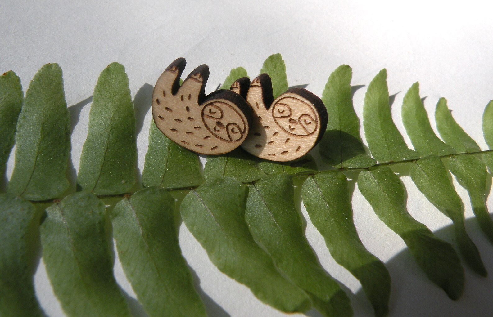 Wood Sloth Earrings Stud Earrings Cute Cat Post Stud - Etsy