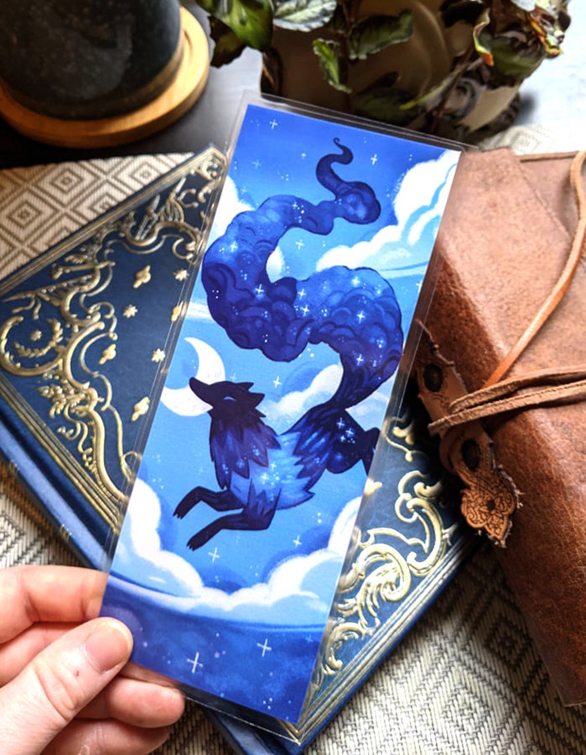Sun & Moon Wolf Bookmarks Illustrated Bookmark Unique - Etsy