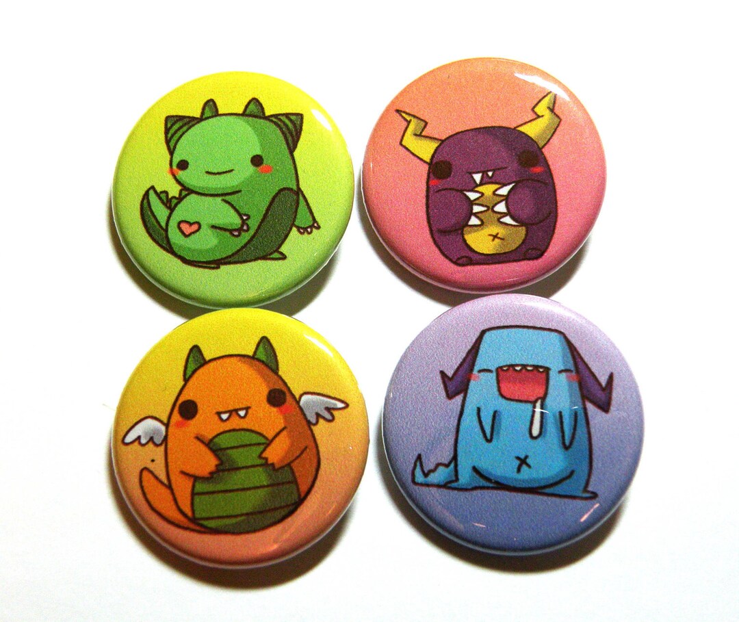 Little Monsters Button Pack: Monsters Cute Kawaii Gift - Etsy