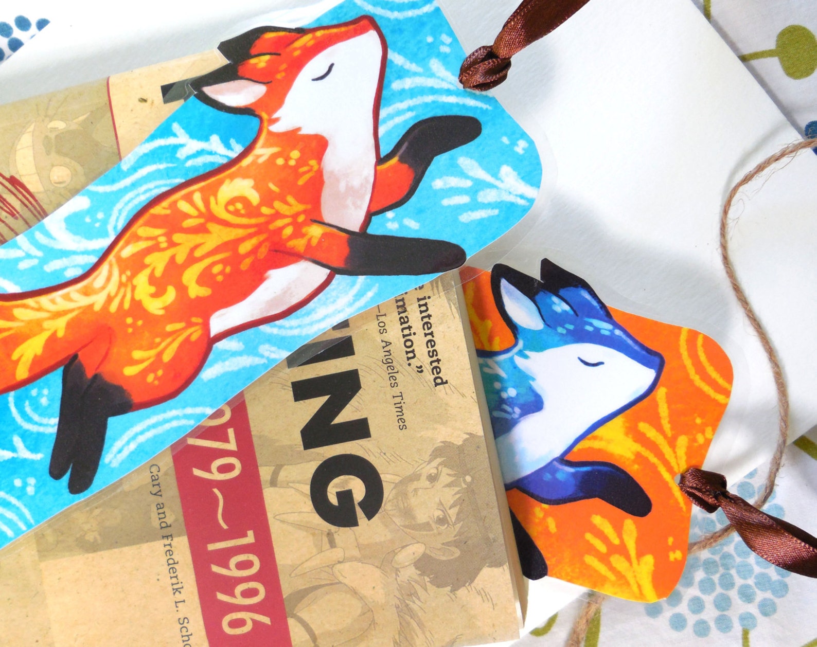 Running Fox Bookmark Illustrated Bookmark Unique Bookmarks - Etsy