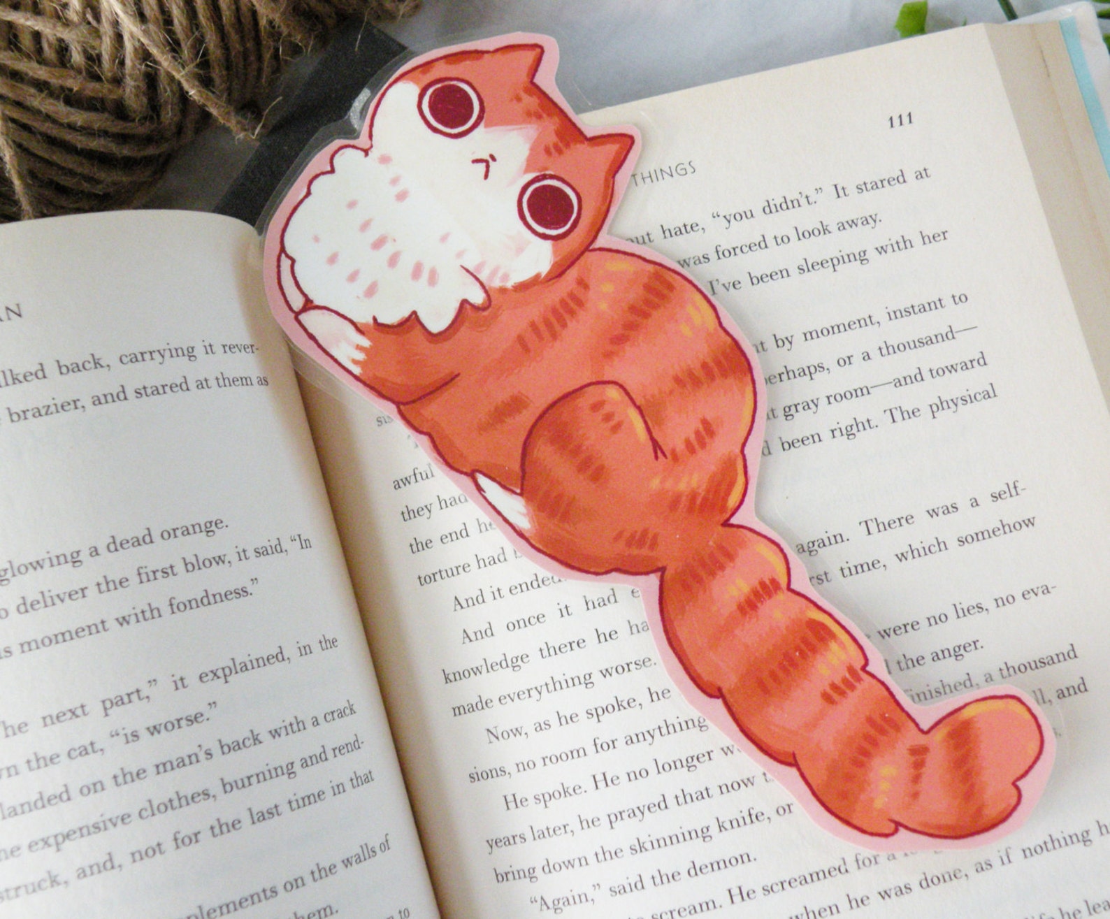 Cat Bookmark Illustrated Bookmark Unique Bookmarks - Etsy