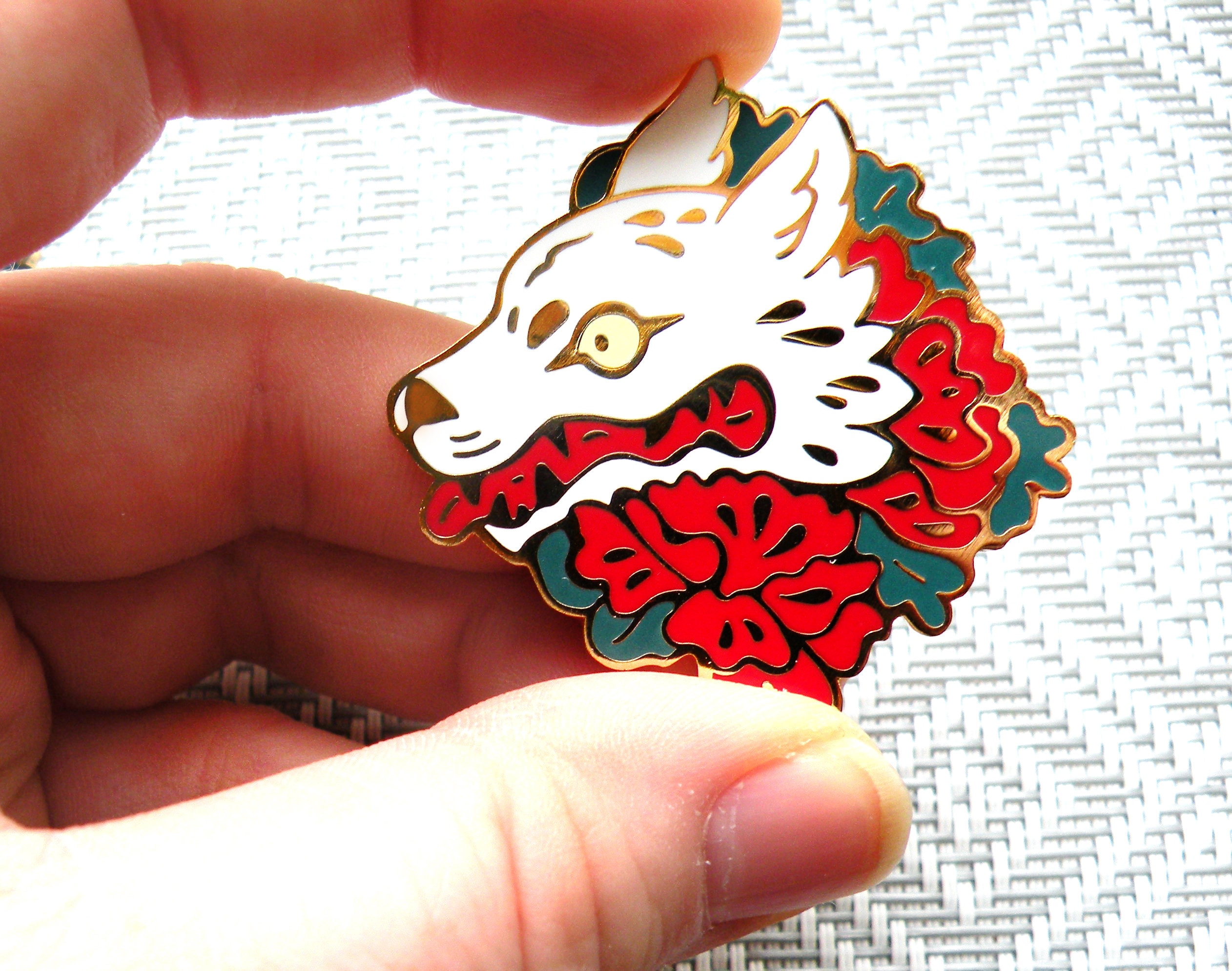 White Wolf Enamel Pin Lapel Pin Brooch Pin 1.5 Inch Dog | Etsy