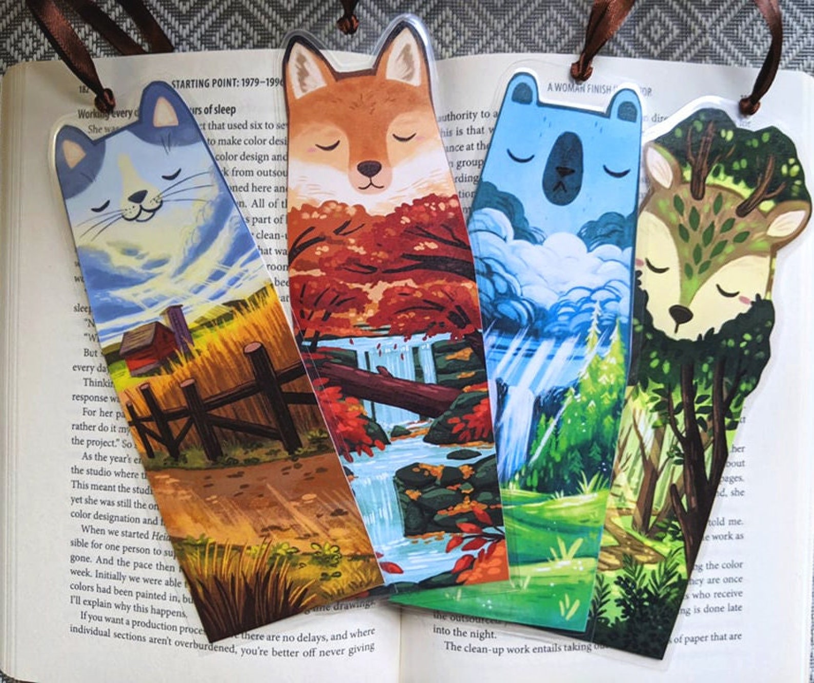 Nature Spirit Bookmark Set: Illustrated Bookmarks Unique | Etsy