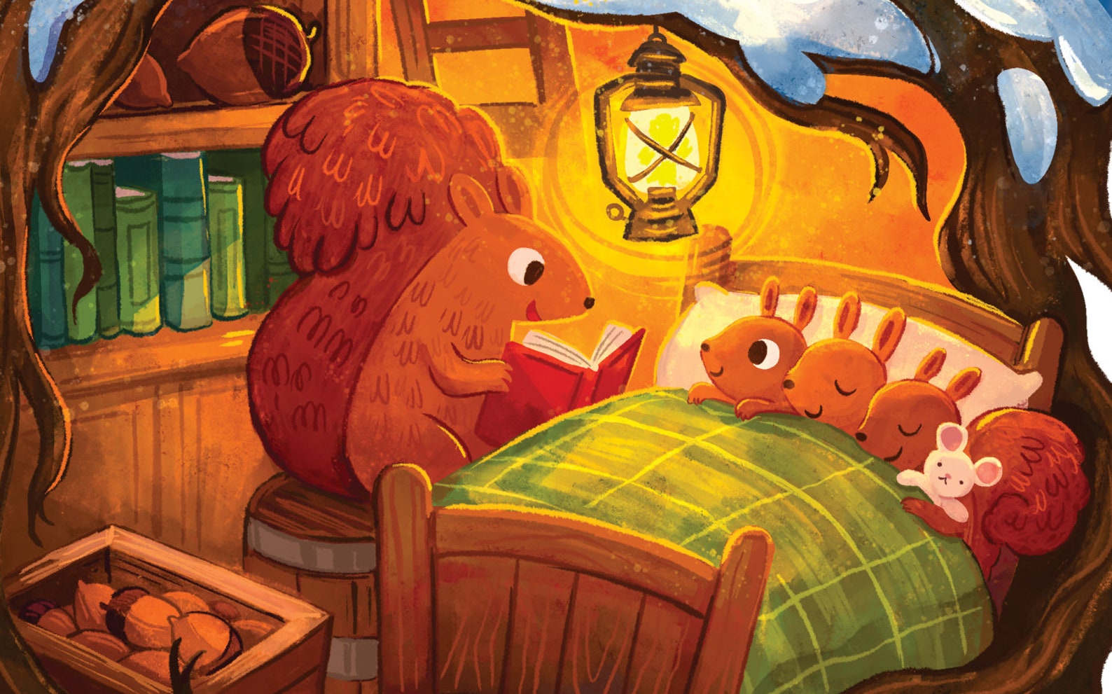 Squirrel Family Bedtime Art: Squirrel Print 8by10 8.5 by 11 - Etsy