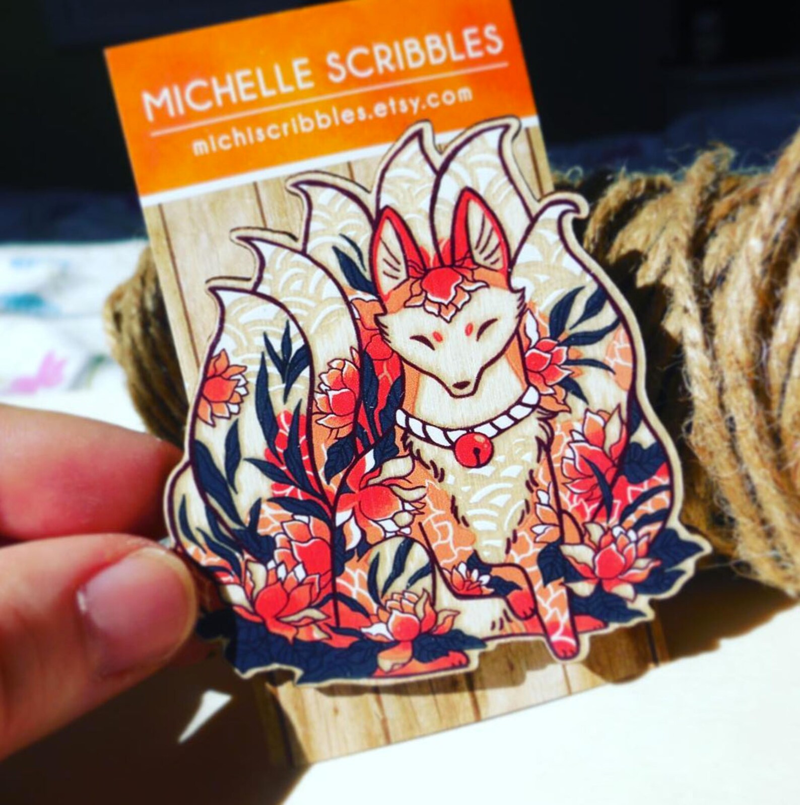 Fox Ninetails Pin. Fox Pin. Fox Brooch. Wood Brooch. Wood Pin. | Etsy