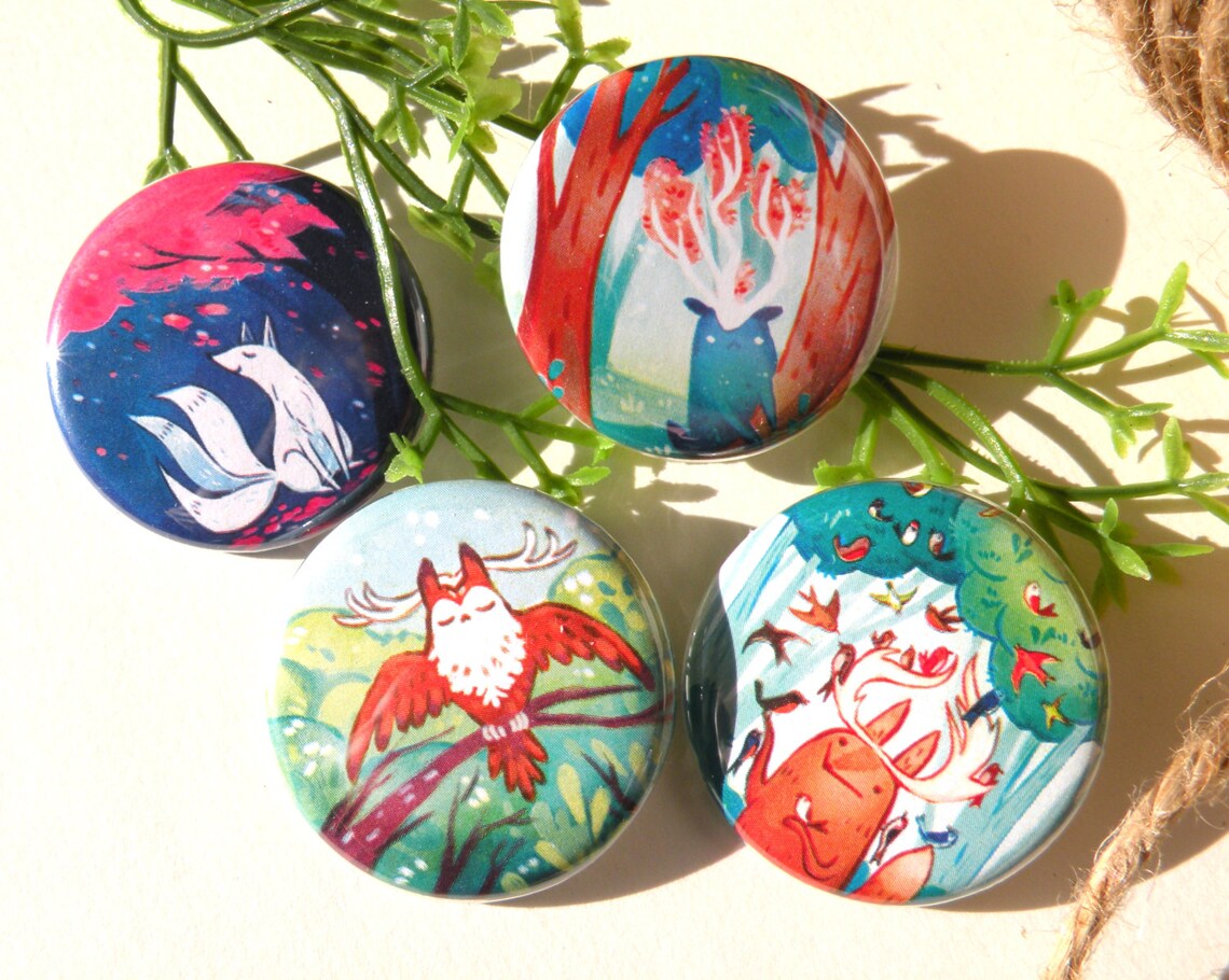 Forest Spirit Button Pack: Mythical Magical Spirits - Etsy