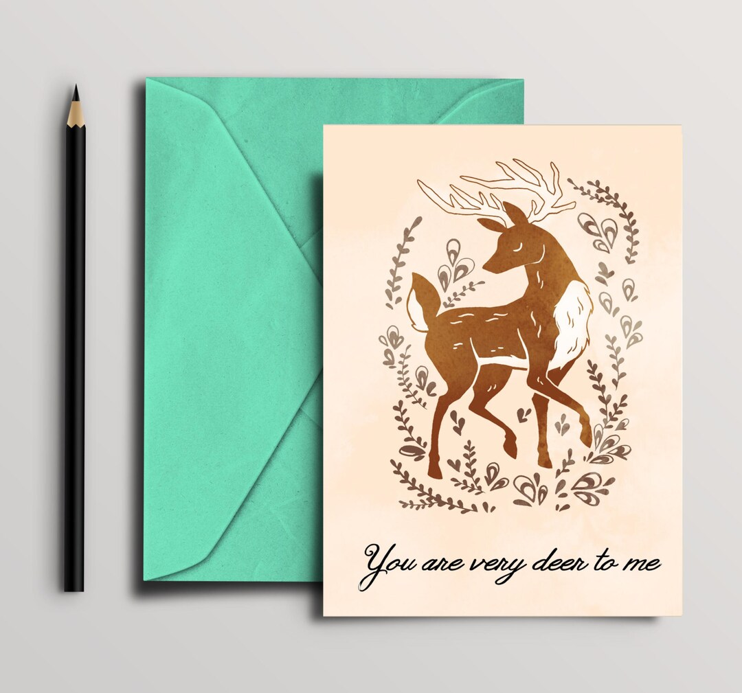 Deer Card, Instant Download, Digital Download, Printable Card - Etsy