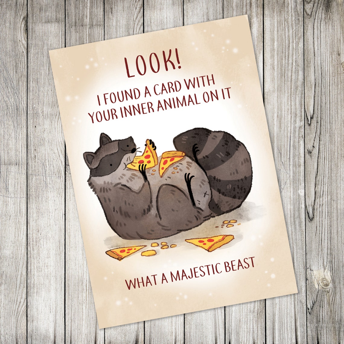Funny Raccoon Animal Card Birthday Card Greeting Card Cute | Etsy