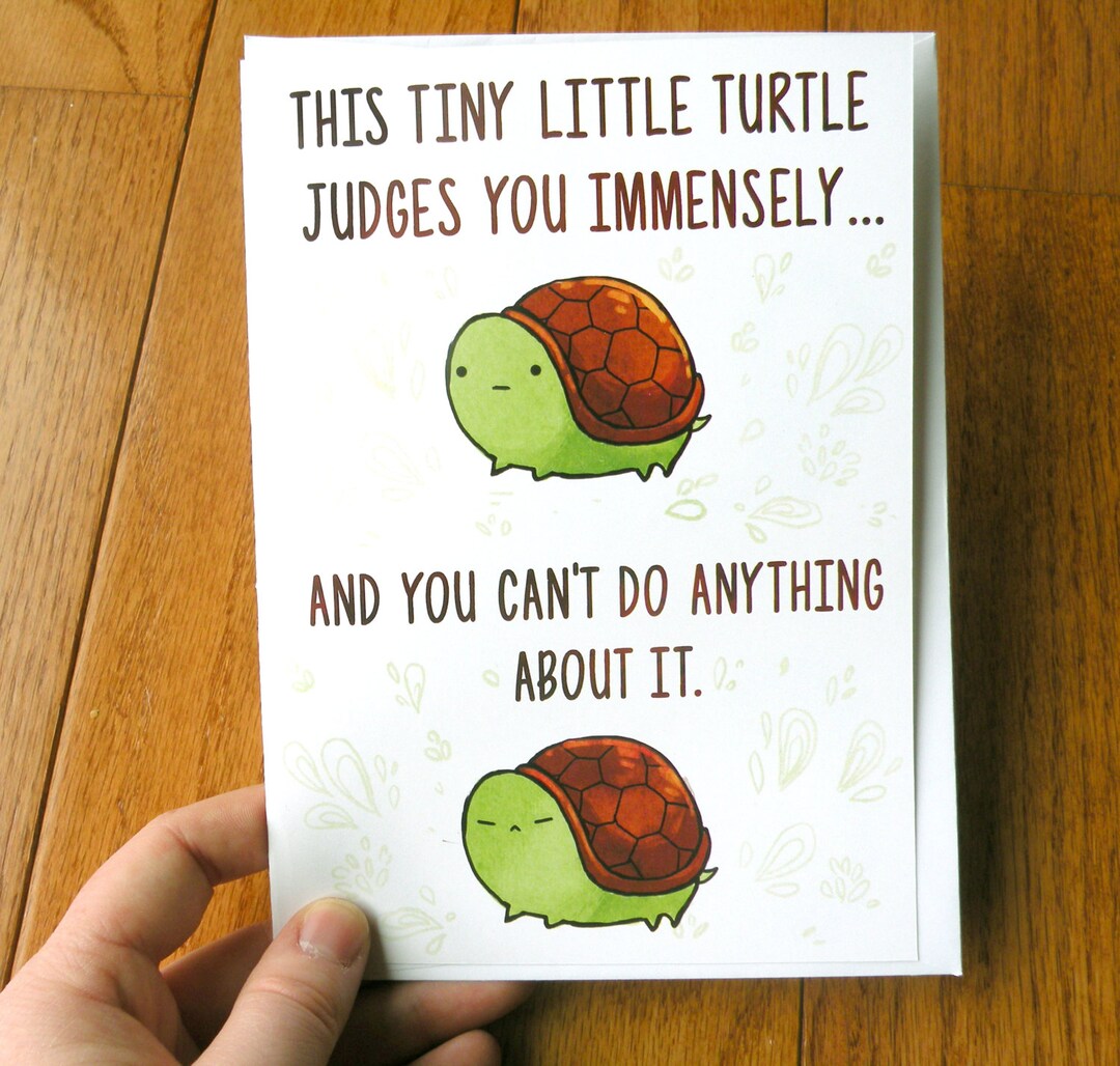 Funny Turtle Card, Cute Card, Birthday Card, Silly Card, Greeting Card ...