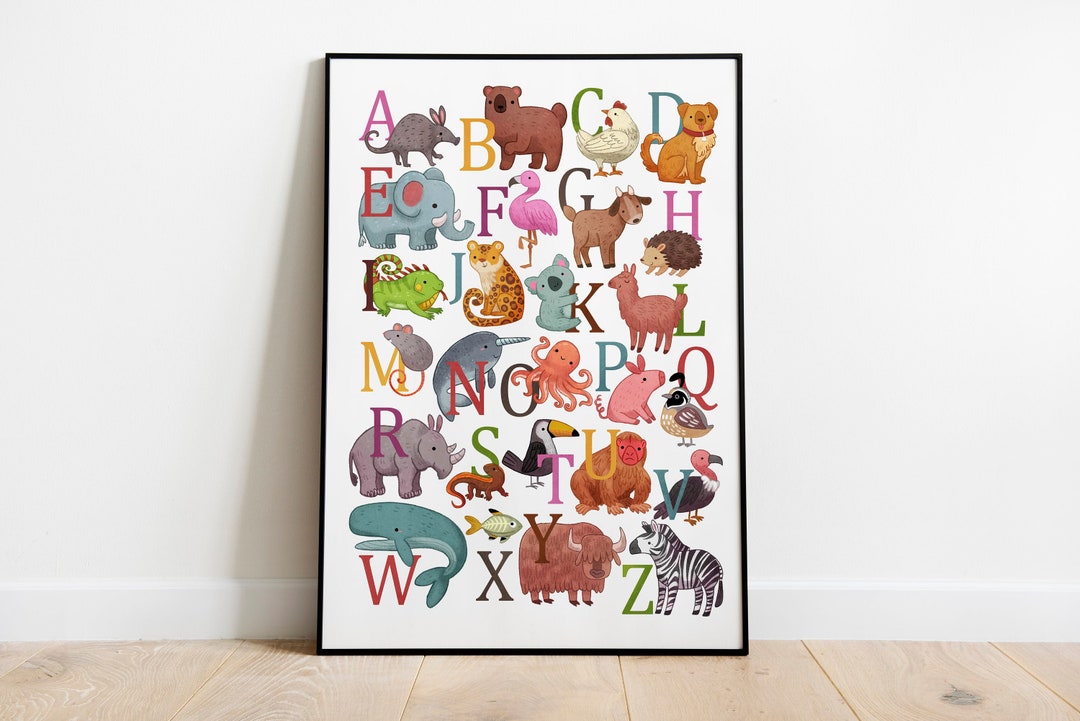 Animal Alphabet Print, ABC Print, Nursery Print, Nursery Wall Art ...