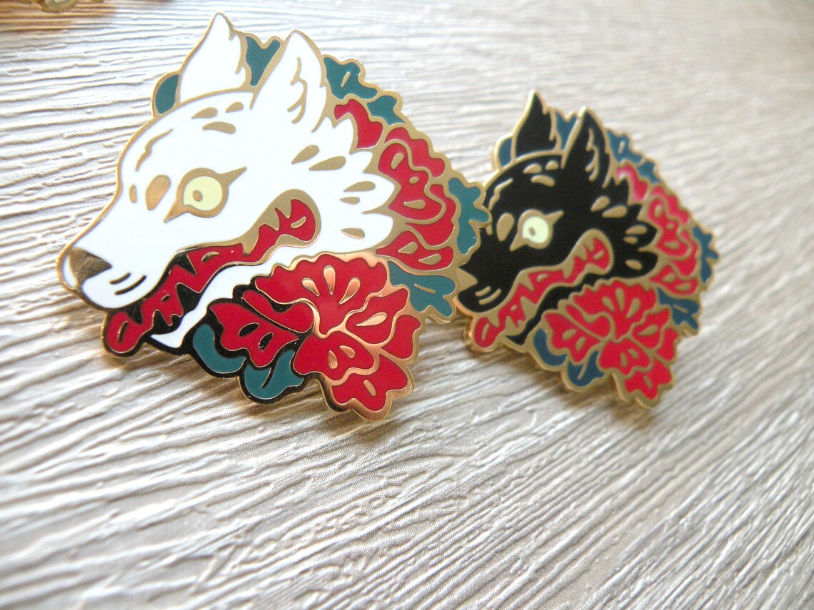 White Wolf Enamel Pin Lapel Pin Brooch Pin 1.5 Inch Dog - Etsy