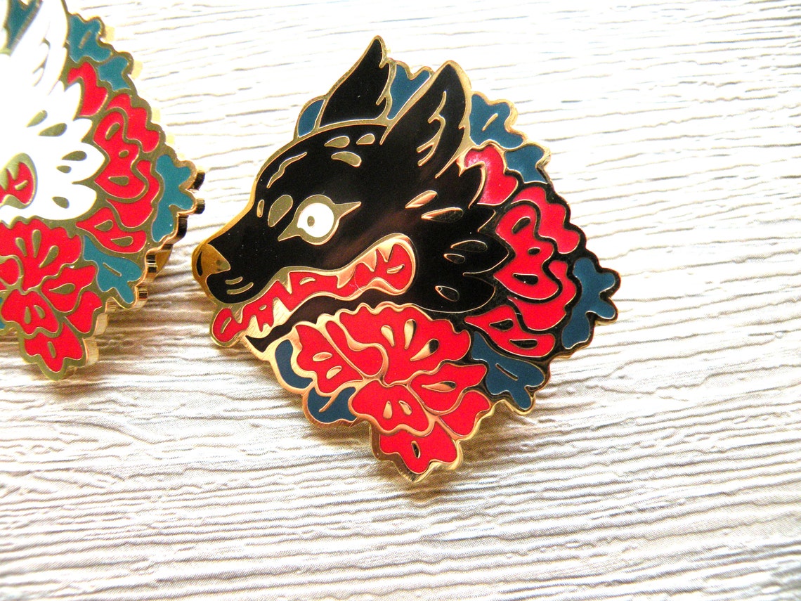 White Wolf Enamel Pin Lapel Pin Brooch Pin 1.5 Inch Dog - Etsy